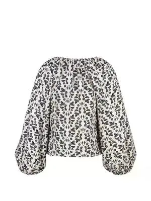 Tanya Taylor Adelina Puff-sleeve Blouse - Neutrals