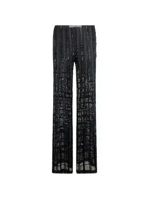 Alberta Ferretti Embellished Silk Trousers