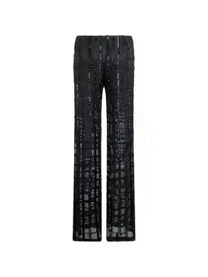 Alberta Ferretti Embellished Silk Trousers