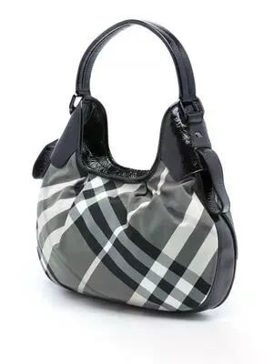 Burberry Check Nylon Hobo Bag