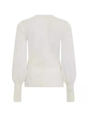 Alberta Ferretti Ribbed-knit Padded-shoulder Sweater