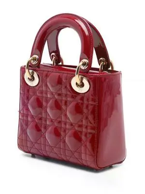 Dior 2018 Mini Patent Cannage Lady Satchel