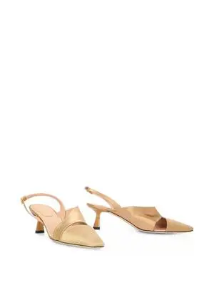 Alberta Ferretti Pointed-toe Slingback Pumps - Neutrals