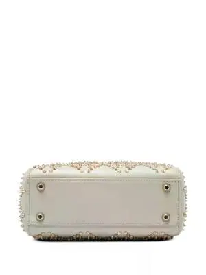 Dior Mini Beaded Metallic Lambskin Cannage Lady Satchel