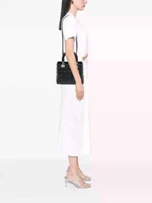 Dior 2010 Medium Lambskin Cannage Lady Satchel - Black