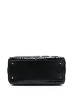 Dior 2010 Medium Lambskin Cannage Lady Satchel - Black