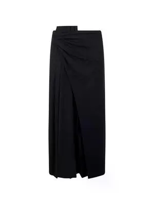 Alberta Ferretti Draped Maxi Skirt - Black
