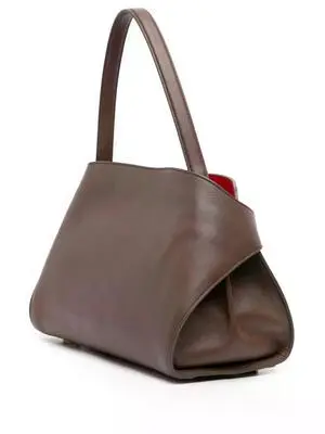 FERRAGAMO 2021-2026 Medium Bicolor Calfskin Hug Satchel - Brown