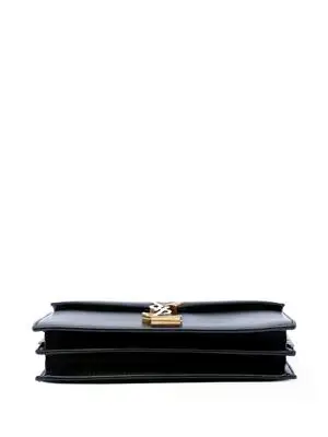 Saint Laurent Smooth Calfskin Monogram Cassandra Clasp Bag Shoulder Bag - Black
