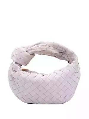 Bottega Veneta 2012-2026 Mini Suede Intrecciato Jodie Hobo Bag White