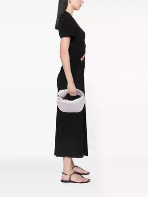 Bottega Veneta Mini Suede Intrecciato Jodie Hobo Bag - White