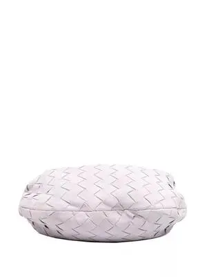 Bottega Veneta Mini Suede Intrecciato Jodie Hobo Bag - White