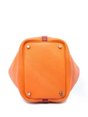 Hermès 2016 Bicolor Clemence And Swift Picotin Lock 18 Handbag - Orange