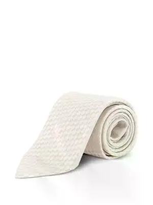 TOM FORD Check-pattern Silk Tie - Neutrals