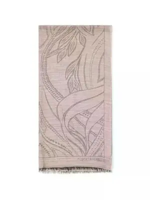 Alberta Ferretti Floral-design Shawl - Neutrals