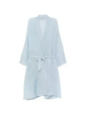 Carine Gilson Belted Raglan Robe - Blue