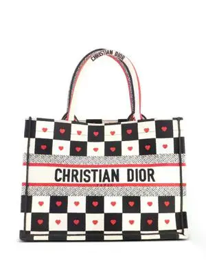 Dior Christian Dior Dioramour Book Printed Canvas Medium Tote Bag Multicolour