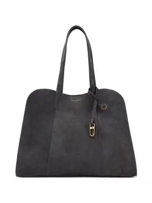 Giorgio Armani Suede Logo Tote Bag - Grey