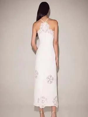 Alexis Magnoa Halter Maxi Dress With 3d Floral Appliqu