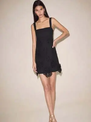 Alexis Provenza Dress Sleeveless Mini With Floral Appliqu