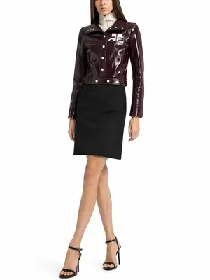 COURREGES Courrèges Cropped Logo Jacket - Bordeaux