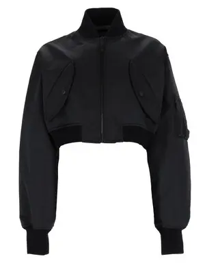 Balenciaga Cropped Zip-up Bomber Jacket