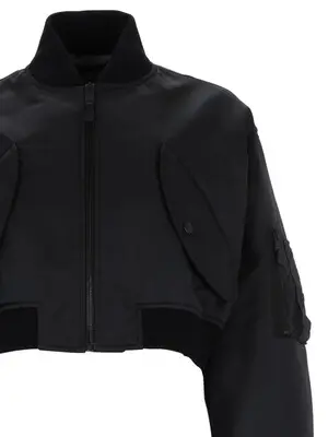 Balenciaga Cropped Zip-up Bomber Jacket