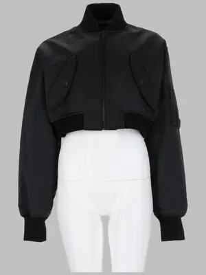 Balenciaga Cropped Zip-up Bomber Jacket