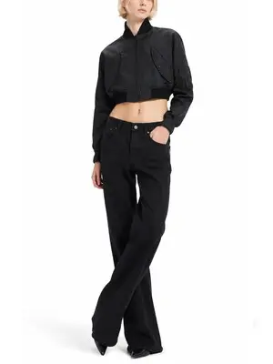 Balenciaga Cropped Zip-up Bomber Jacket