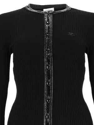 COURREGES Courrèges Ribbed Cardigan With Vinyl Details