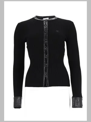 COURREGES Courrèges Ribbed Cardigan With Vinyl Details