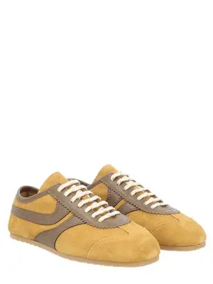 Dries Van Noten Suede Lace Up Sneakers - Beige