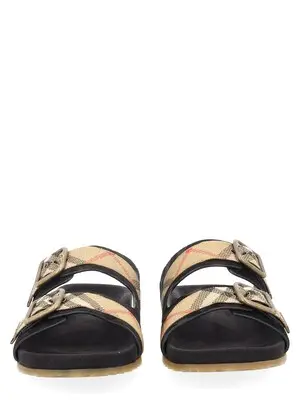Burberry Buckled Checked Sandals