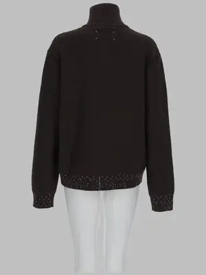 MAISON MARGIELA Maglia In Lana Con Zip A Un Quarto