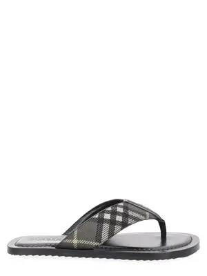 Burberry Checked Strap Thong Sandals - Multicolour