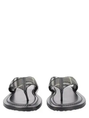 Burberry Checked Strap Thong Sandals - Multicolour