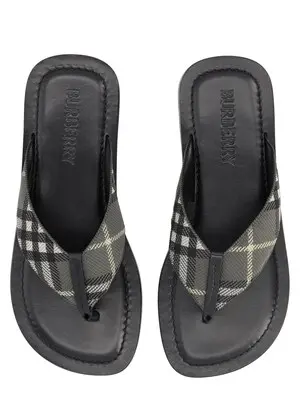 Burberry Checked Strap Thong Sandals - Multicolour