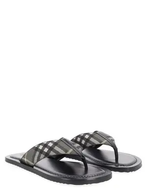 Burberry Checked Strap Thong Sandals - Multicolour