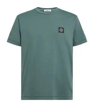 Stone Island Cotton Compass Logo T-shirt - Green
