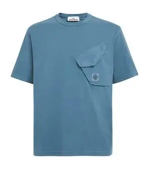 Stone Island Cotton Compass Pocket T-shirt - Blue