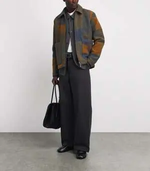 FRAME Boiled Wool Collared Cardigan
