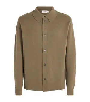FRAME Boiled Wool Point Collar Cardigan