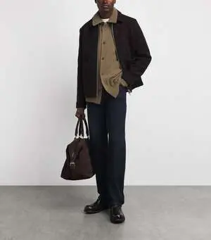 FRAME Boiled Wool Point Collar Cardigan