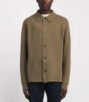 FRAME Boiled Wool Point Collar Cardigan