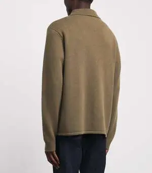FRAME Boiled Wool Point Collar Cardigan