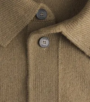 FRAME Boiled Wool Point Collar Cardigan