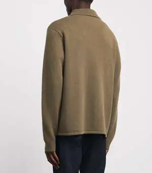 FRAME Boiled Wool Point Collar Cardigan