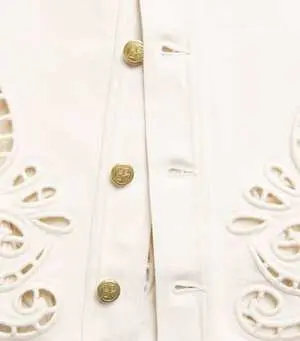 Ulla Johnson Bobbi Eyelet Denim Jacket - Ivory
