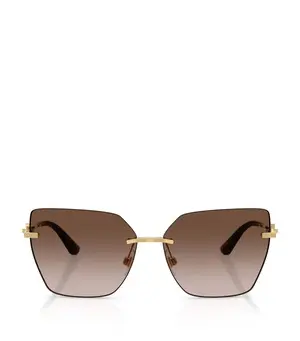 Dolce & Gabbana Metal Cat Eye Sunglasses - Gold