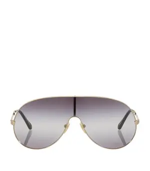 Chloé Aly Metal Aviator Sunglasses - Gold